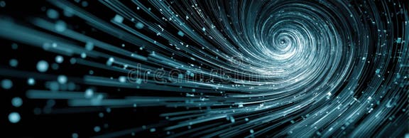 Code Strings Converge into a Spiral Vortex, Illustrating an Abstract Programming Concept in a ...