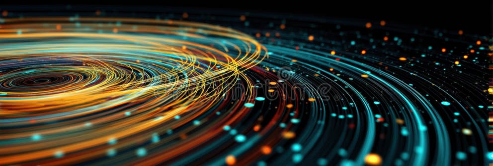 Code Strings Spiral into a Vortex Creating an Abstract Programming Background with Vibrant ...