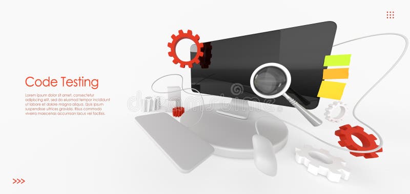 Code Testing Isometric Landing Page Concept Of Search Errors And Bugs In Software Quality