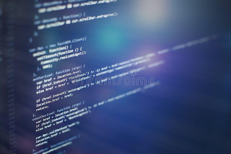 Software Developer Programming Code. Abstract Computer Script Co Stock Photo - Image of ...