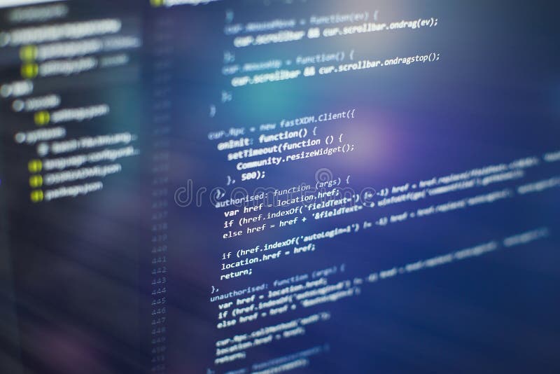 Software Developer Programming Code. Abstract Computer Script Co Stock Photo - Image of command ...