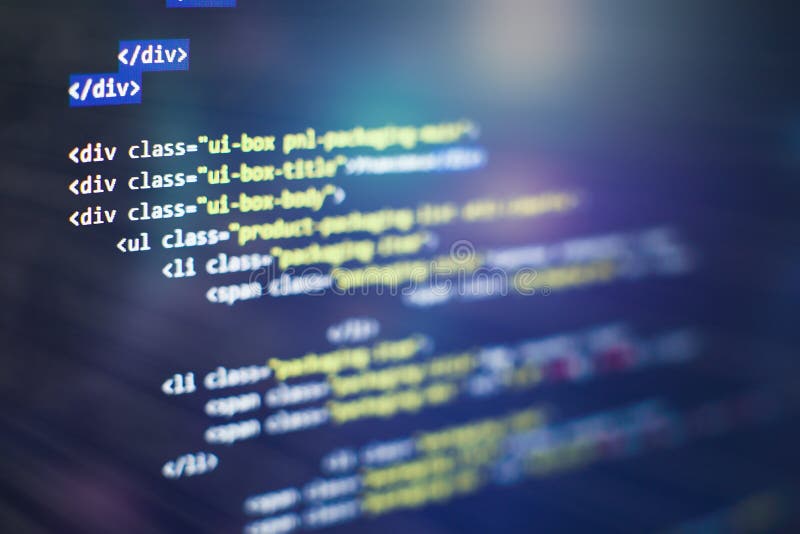 Software Developer Programming Code. Abstract Computer Script Co Stock ...