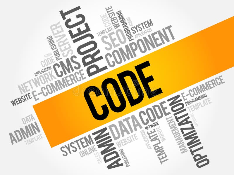 CODE word cloud collage stock illustration. Illustration of coding ...