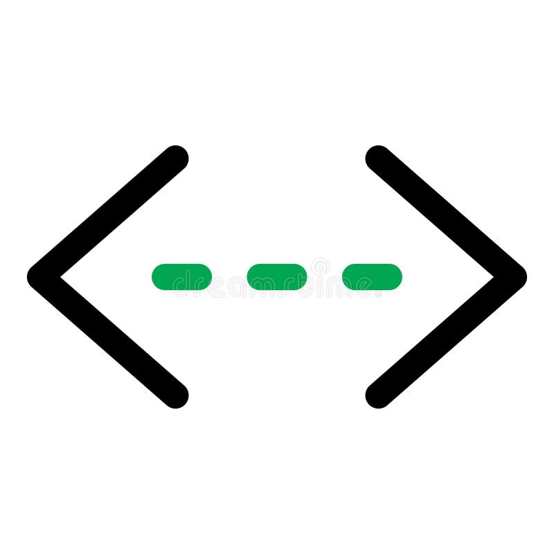 Code Working Icon Line Isolated on White Background. Black Flat Thin ...