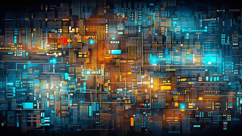 Code-Woven Dreamscape: Cryptic Language of a Futuristic World Stock Illustration - Illustration ...