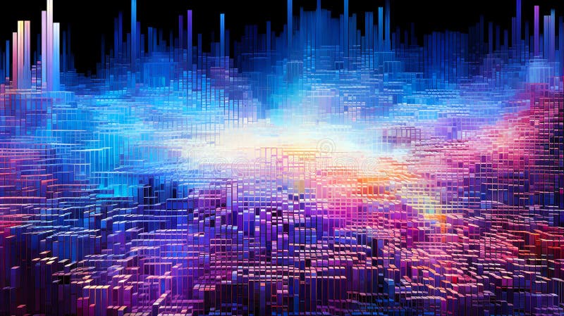 Code-Woven Dreamscape: Cryptic Language of a Futuristic World Stock ...