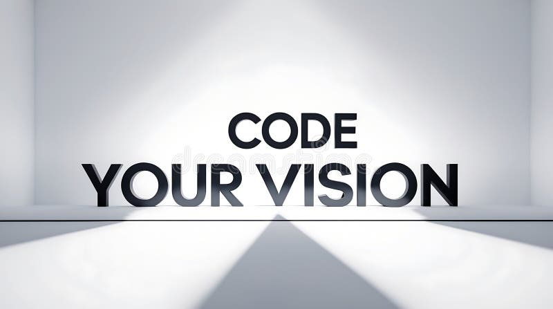 Code Your Vision Message Displayed in Bold Typography with Dramatic ...