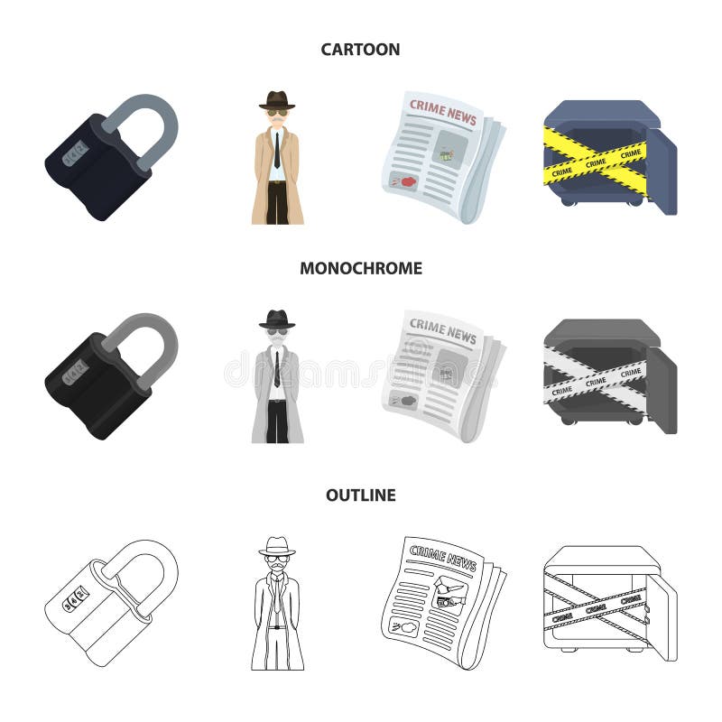 Coded Lock, the Appearance of the Detective, a Newspaper with Criminal ...