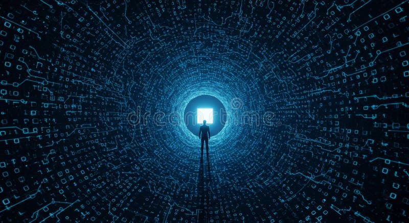 Coded tunnel. stock illustration. Illustration of information - 375630663