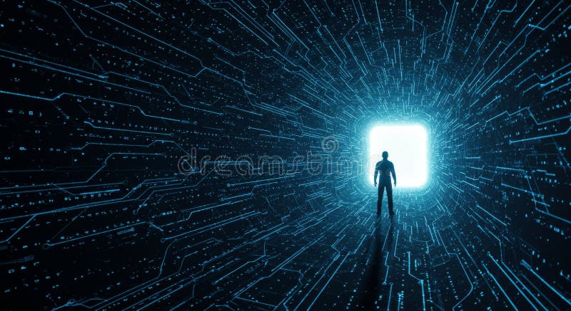 Coded tunnel. stock illustration. Illustration of lines - 375630696