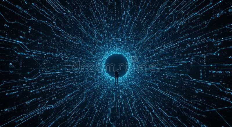 Coded tunnel. stock illustration. Illustration of matrix - 375630745