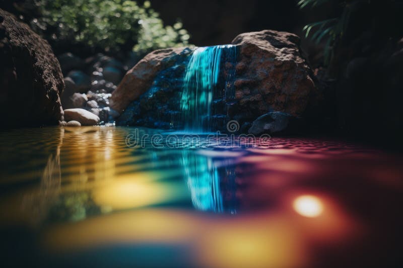 -codedHidden Waterfall Glows Behind Plunging Cascade: Bokeh & Hyper ...