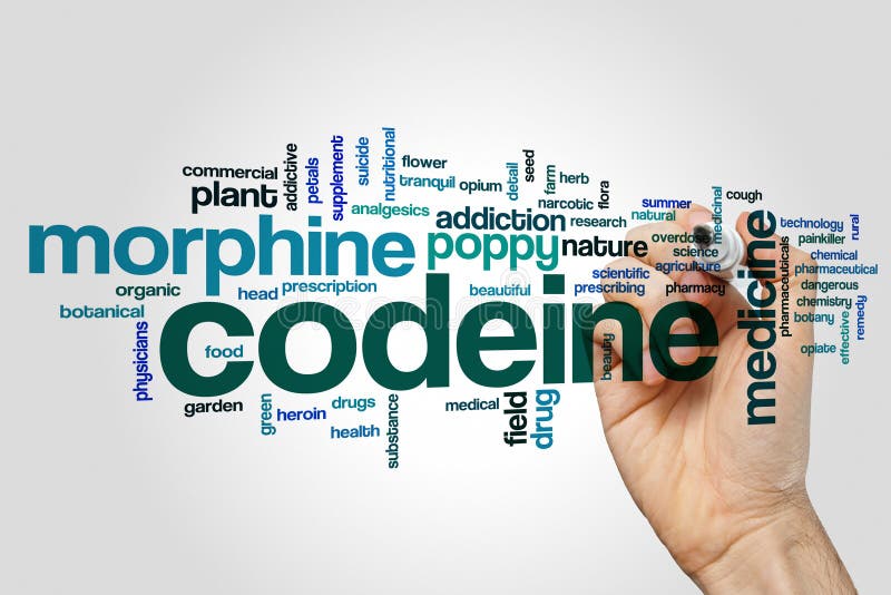 Codeine Word Cloud Concept on Grey Background Stock Illustration ...