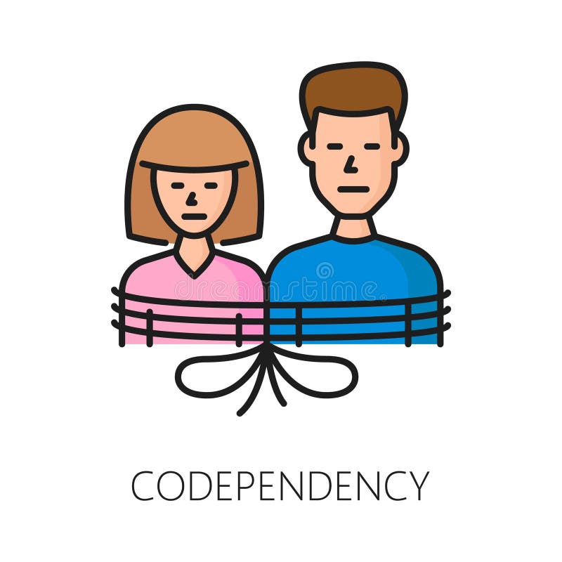 Codependency Psychological Disorder Problem Icon Stock Vector ...