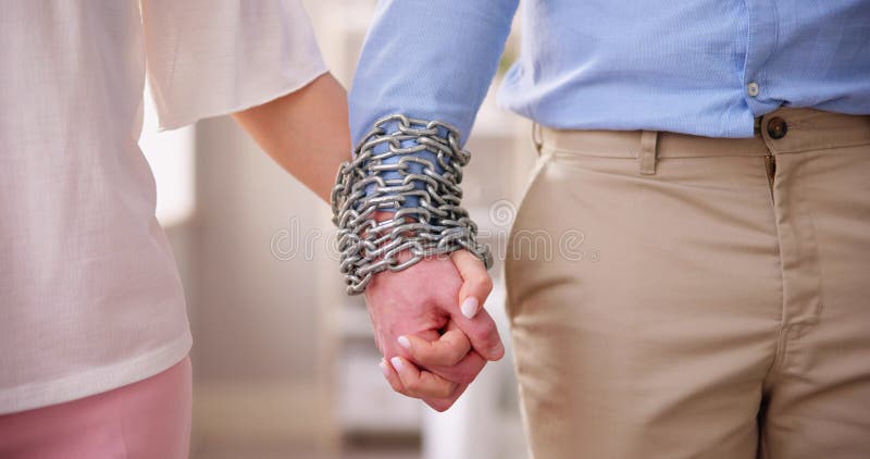 Codependent Relationship Couple. Hand Tied Stock Image - Image of wife ...
