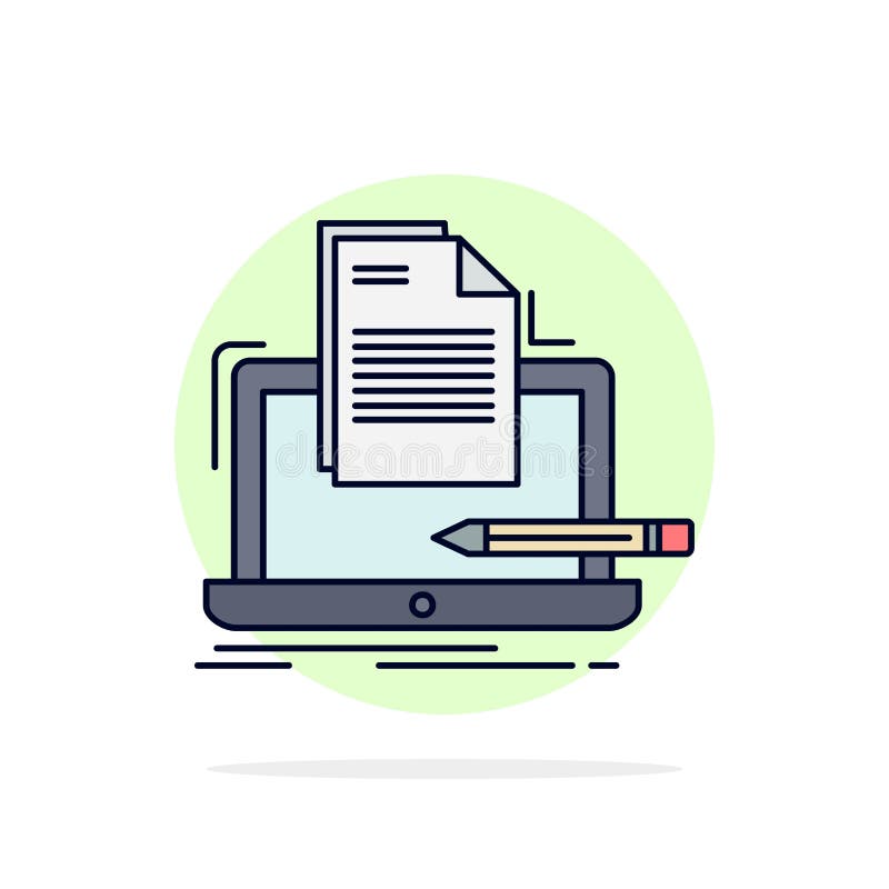 Coder Coding Computer List Paper Flat Color Icon Vector Stock Vector Illustration Of