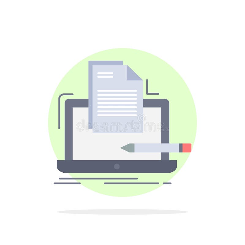 Coder Coding Computer List Paper Flat Color Icon Vector Stock Vector Illustration Of