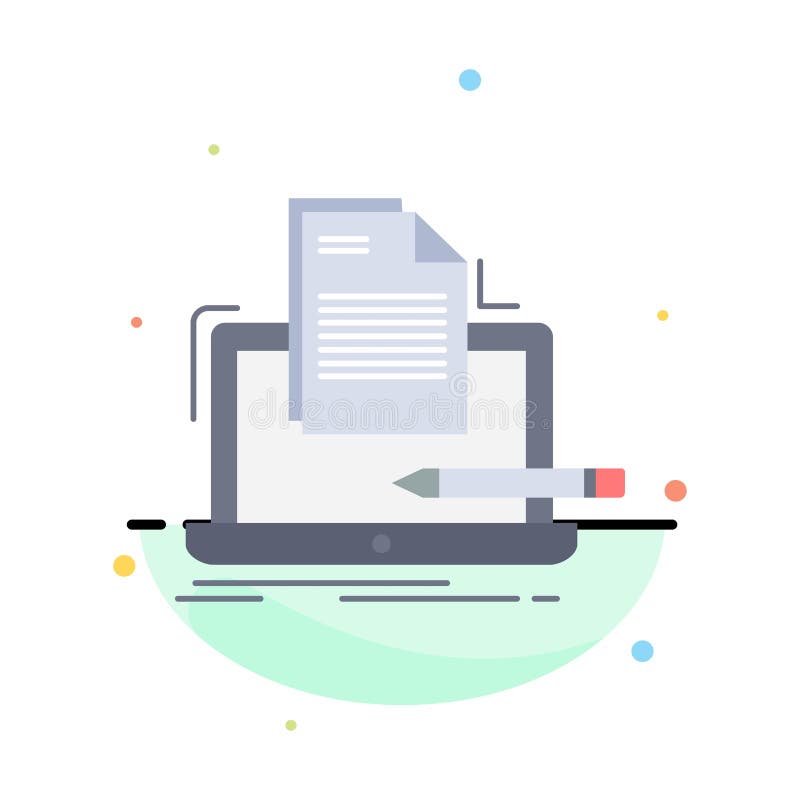 Coder Coding Computer List Paper Flat Color Icon Vector Stock Vector Illustration Of