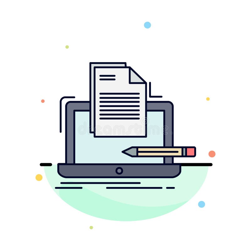 Coder Coding Computer List Paper Flat Color Icon Vector Stock Vector Illustration Of Data