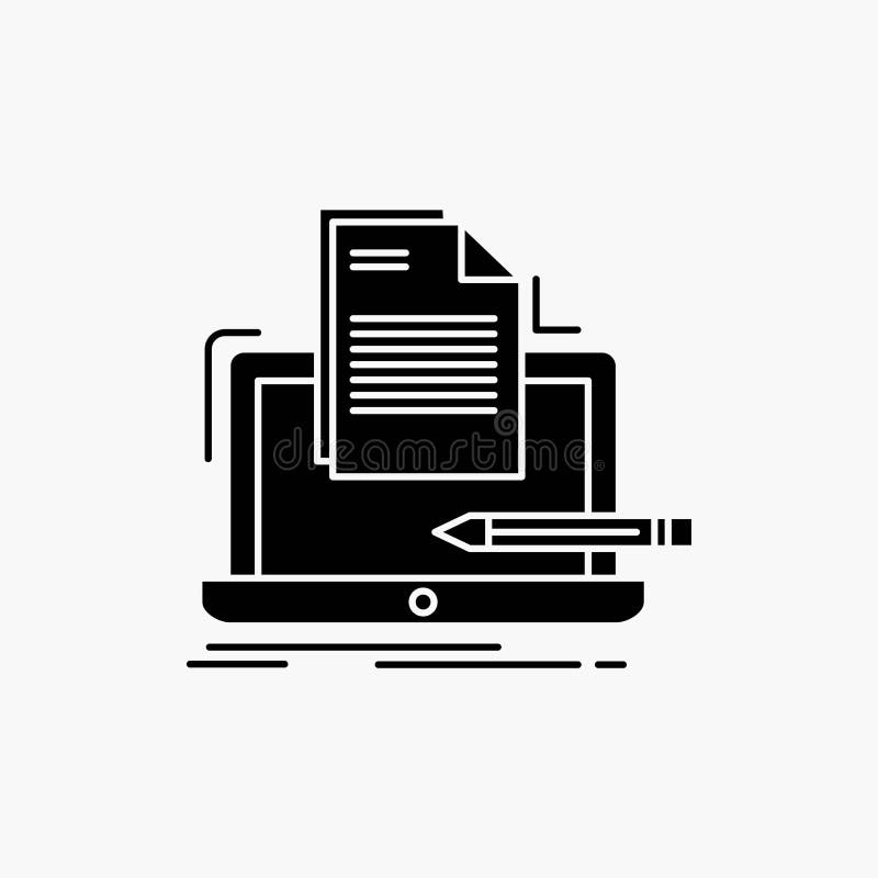 Coder Coding Computer List Paper Glyph Icon Vector Isolated Illustration Stock Vector