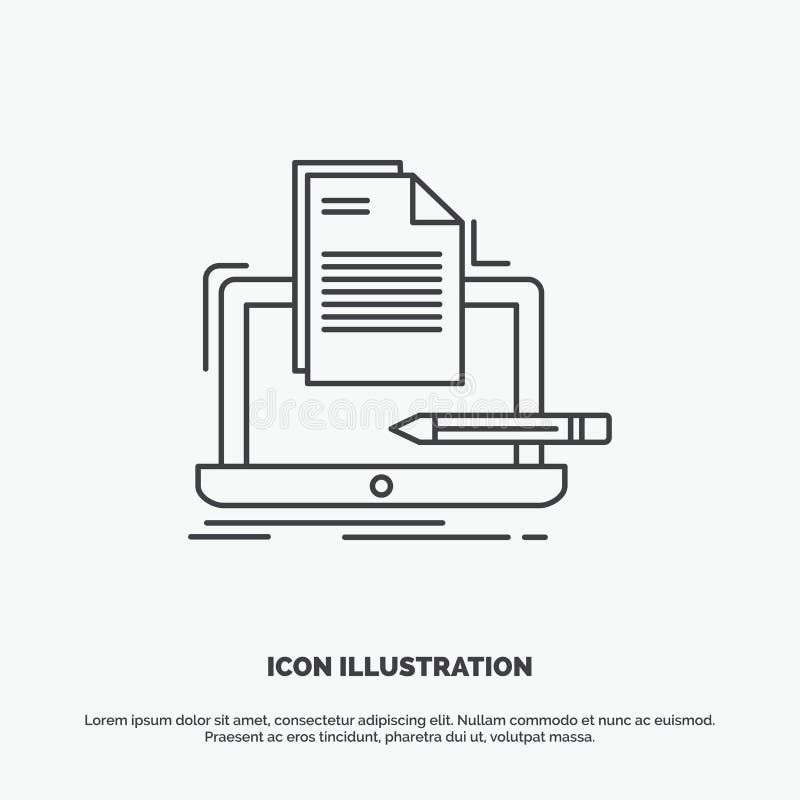 Coder Coding Computer List Paper Icon Line Vector Gray Symbol For 0928