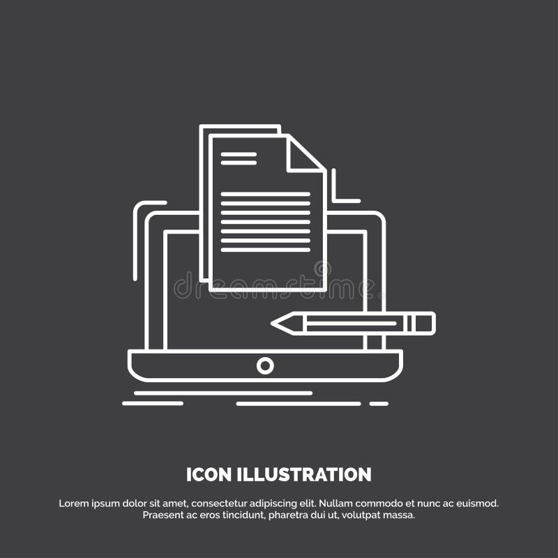 Coder Coding Computer List Paper Icon Line Vector Symbol For Ui