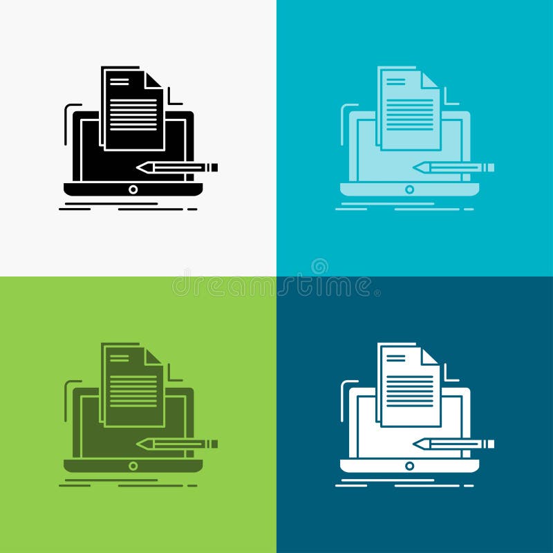Coder Coding Computer List Paper Icon Over Various Background Glyph Style Design Designed
