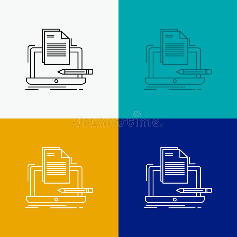 Coder Coding Computer List Paper Icon Over Various Background Line Style Design Designed