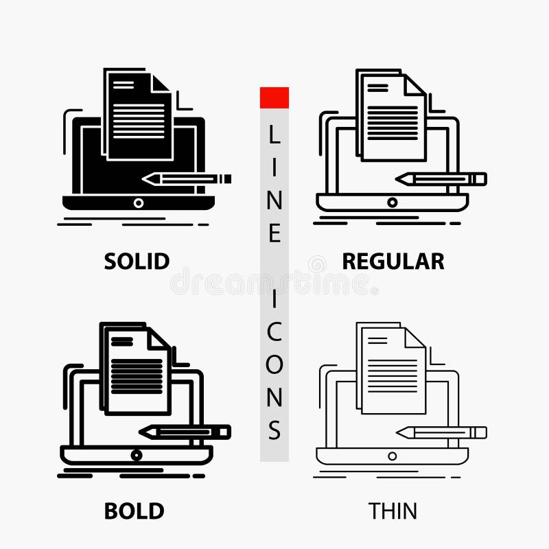 Coder Coding Computer List Paper Icon In Thin Regular Bold Line