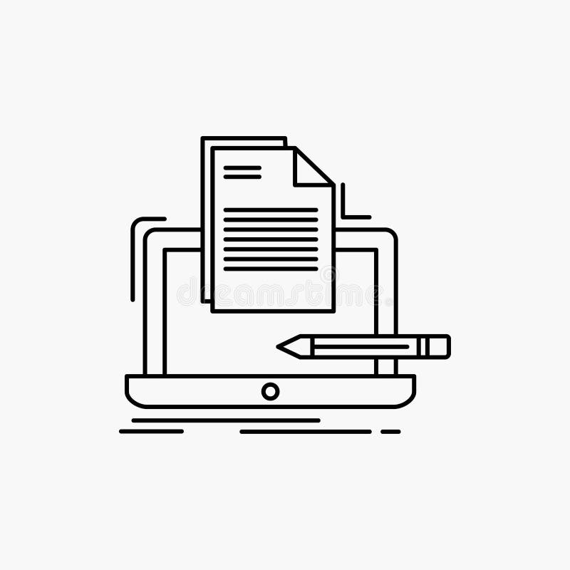 Coder Coding Computer List Paper Line Icon Vector Isolated Illustration Stock Vector