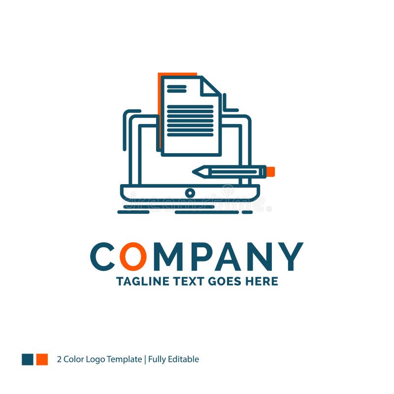 Coder, Coding, Computer, List, Paper Logo Design. Blue and Orang Stock ...