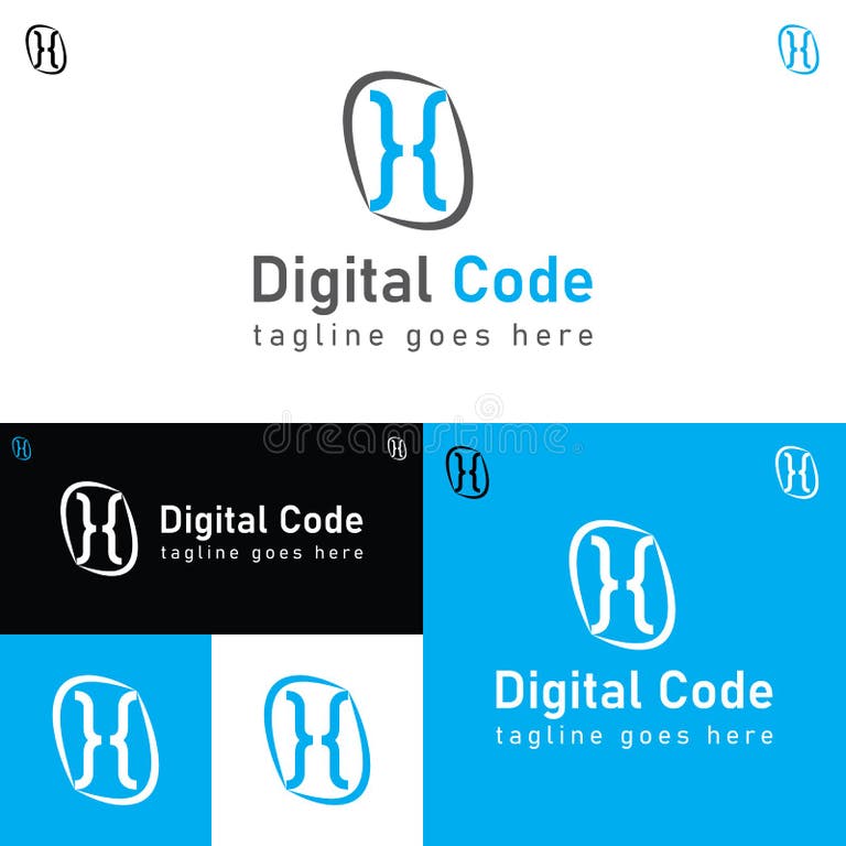 Coder Company Logo.Minimalistic Digital Code Logo. Programmer Icon ...