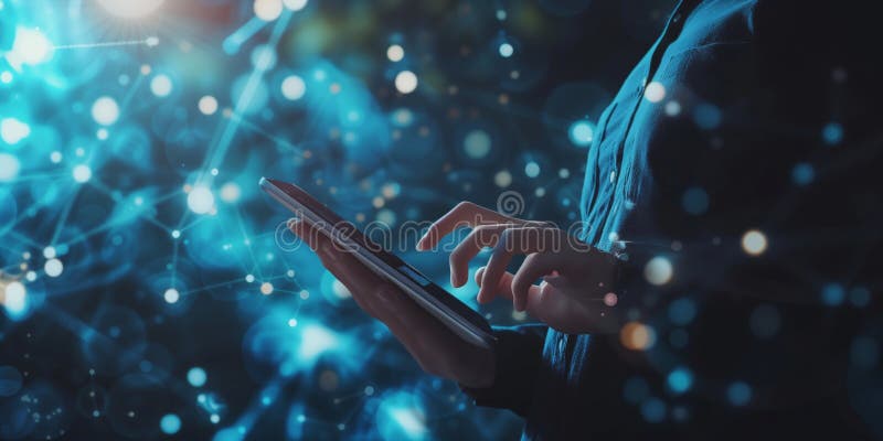 Coder Connects with Worldwide Data Stream Stock Illustration ...