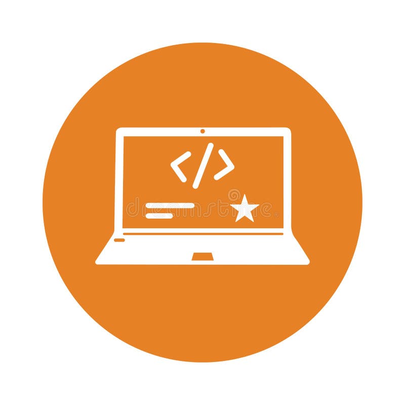 Coder Custom Coding Icon Orange Vector Stock Vector Illustration