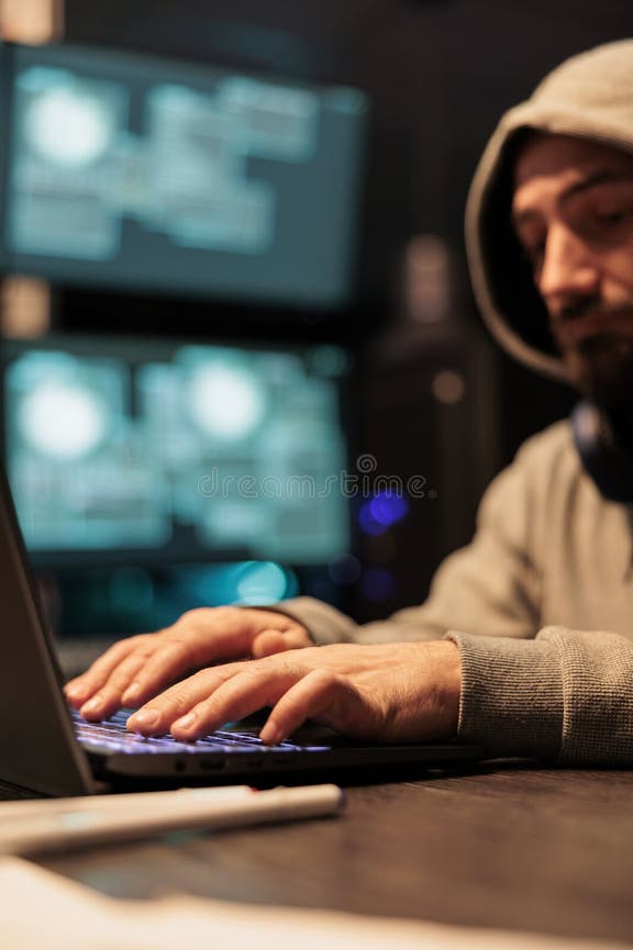 It Coder Hacking Security System on Computer Stock Image - Image of hood, software: 270803945