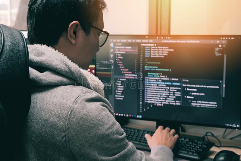 Coder Programmers Working In Office Programmer Analyst Writing Code Coder Working From Home