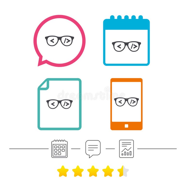 Coder Sign Icon. Programmer Symbol Stock Vector - Illustration of ...