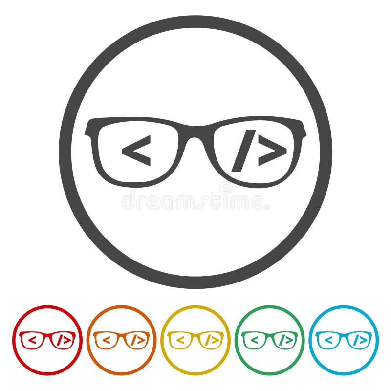 Coder Sign Icon Programmer Symbol Stock Vector Illustration Of
