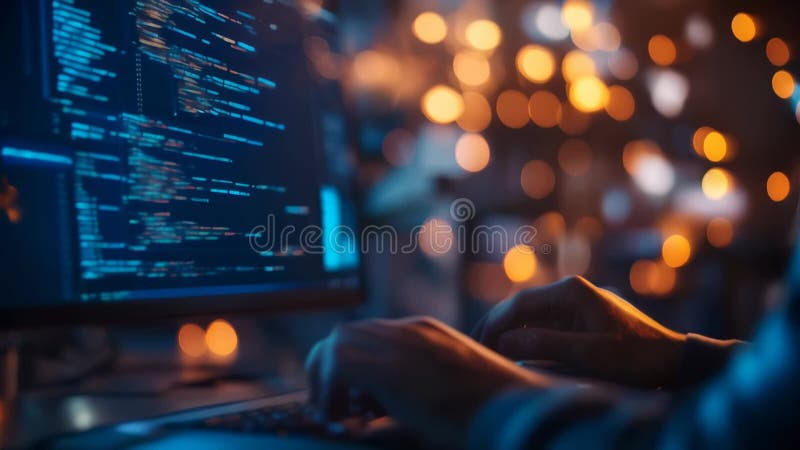Software Developer Writing Code on Computer at Night Stock Footage - Video of business, night ...