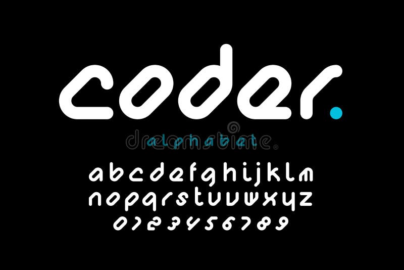Codering, Stijl Moderne Lettertype Vector Illustratie - Illustration of ...