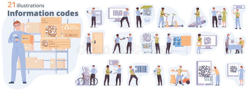 Codes Flat Set stock vector. Illustration of decorative - 236869498