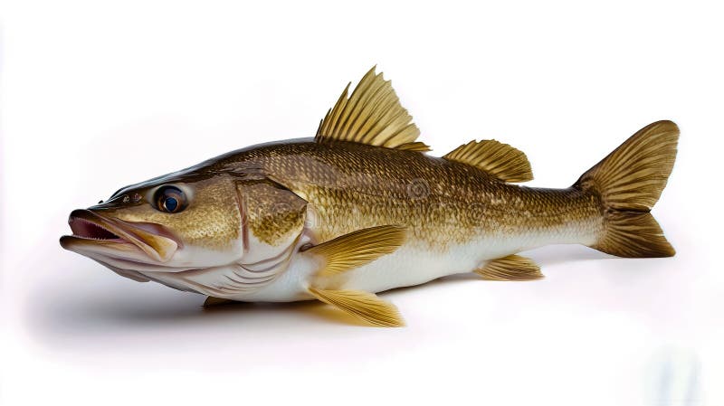 A Codfish Isolated on a White Background Stock Illustration ...