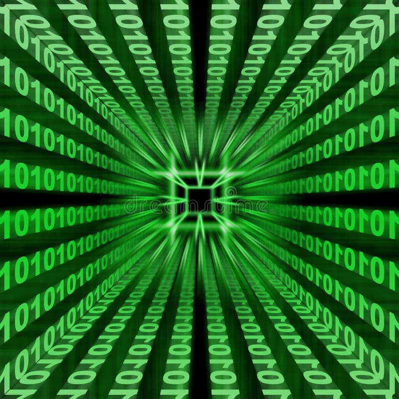 Codice binario nel verde illustrazione di stock. Illustrazione di ...