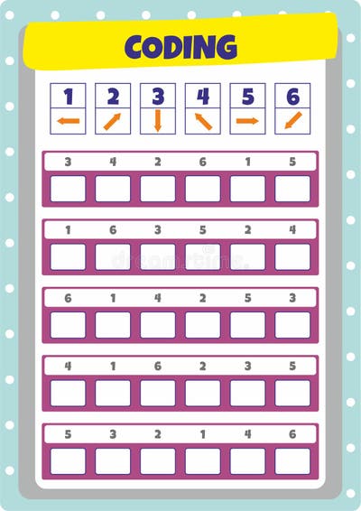 Coding Activity with Arrows for Kids Stock Illustration - Illustration ...
