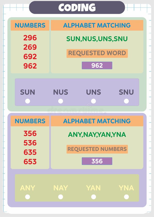 Coding Activity with Arrows for Kids Stock Illustration - Illustration ...