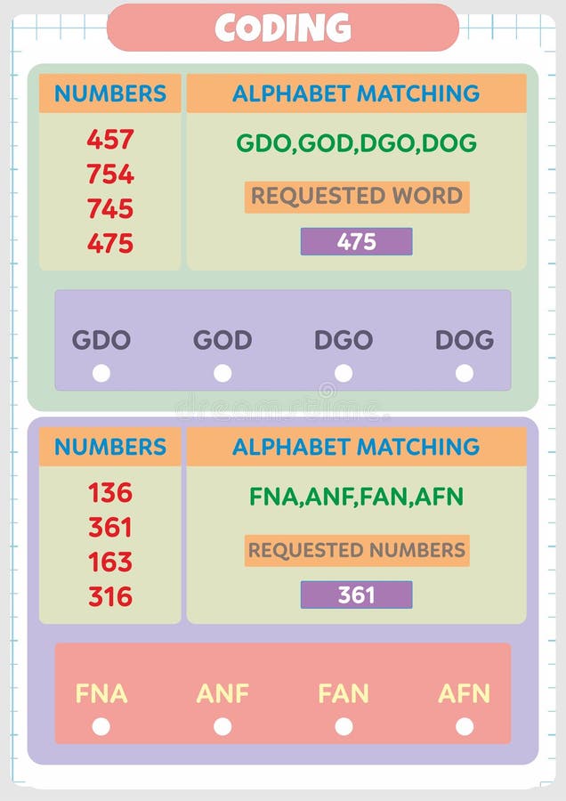 Coding Activity with Arrows for Kids Stock Illustration - Illustration ...