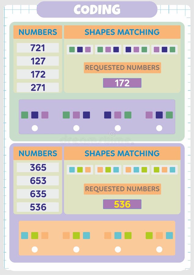 Coding Activity with Arrows for Kids Stock Illustration - Illustration ...