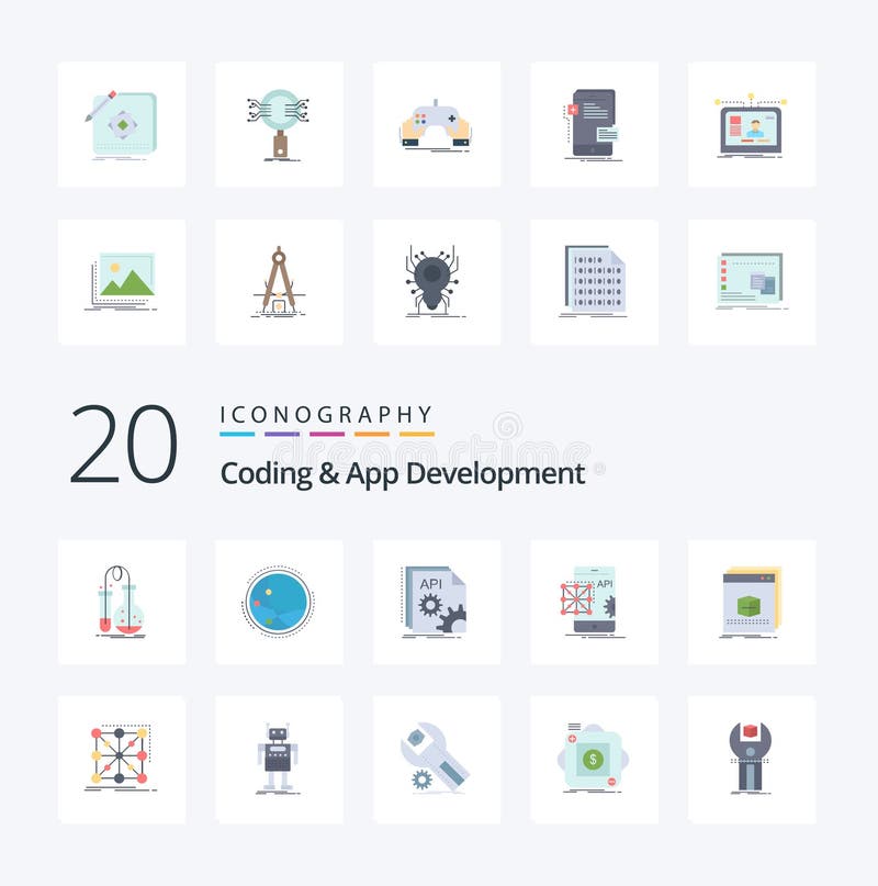 20 Coding And App Development Flat Color Icon Pack Like Application