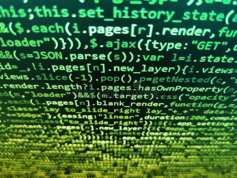 Coding Application By Programmer Developer Close Up Of Random Computer Code Comprised Of