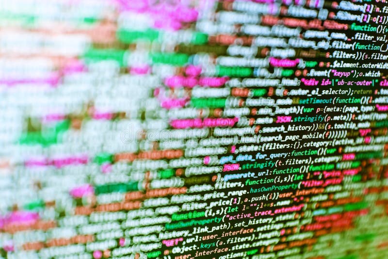 Programmer Developer Screen. Big Data and Internet of Things Trend. SEO ...